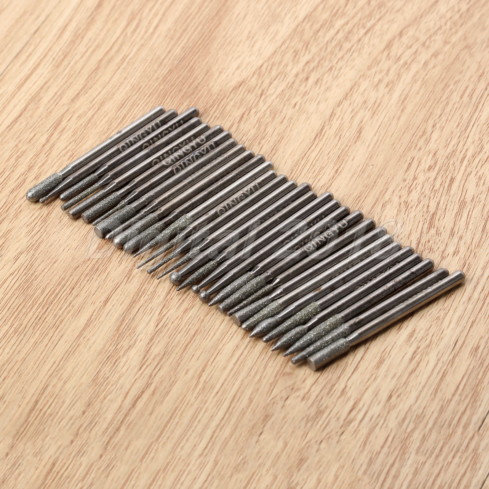 30Pcs Diamond Grinding Burr Drill Bits Dia 3mm Shank For Power Rotary ...