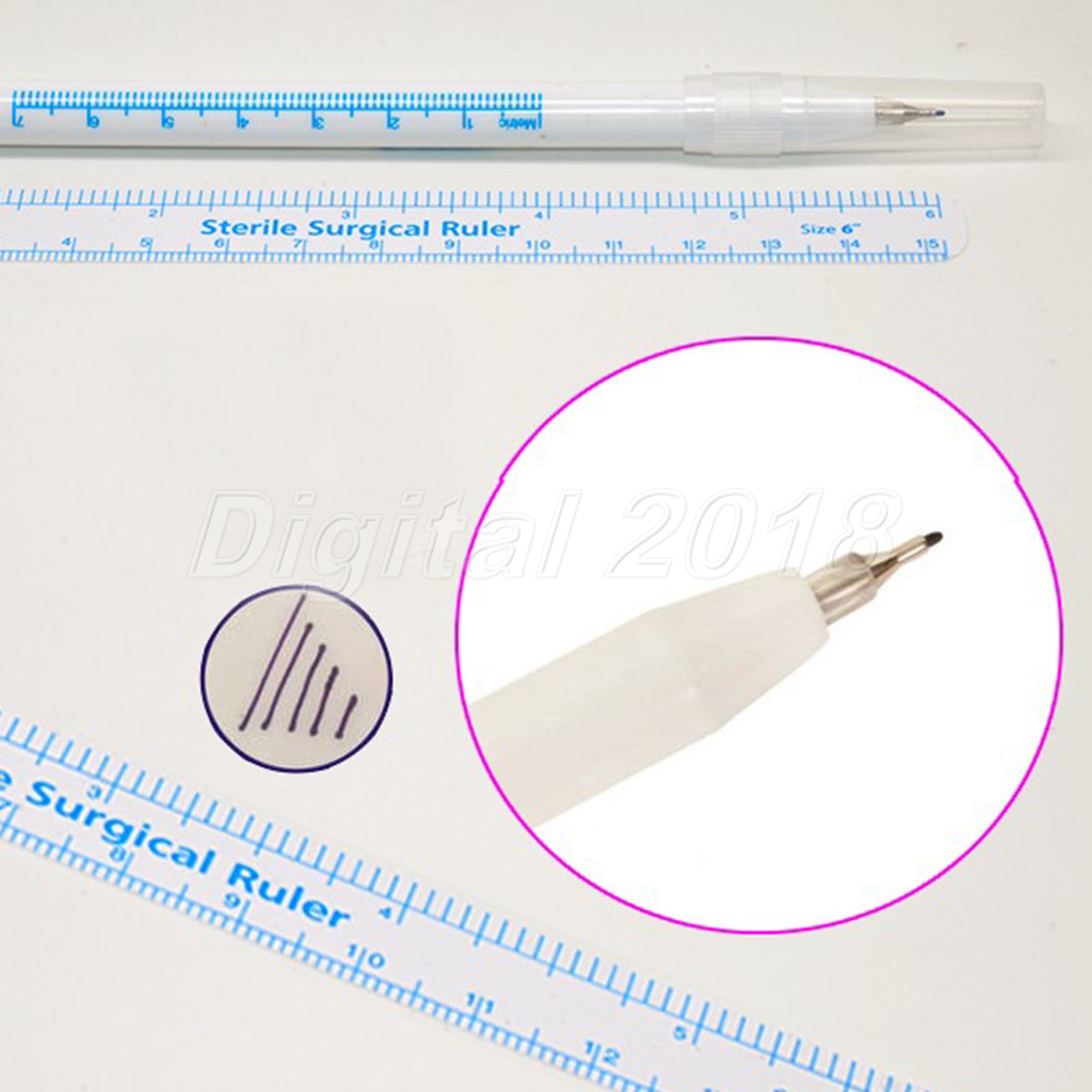 1/5Pcs Surgical Skin Marker Pen Scribe Tool For Tattoo Piercing ...