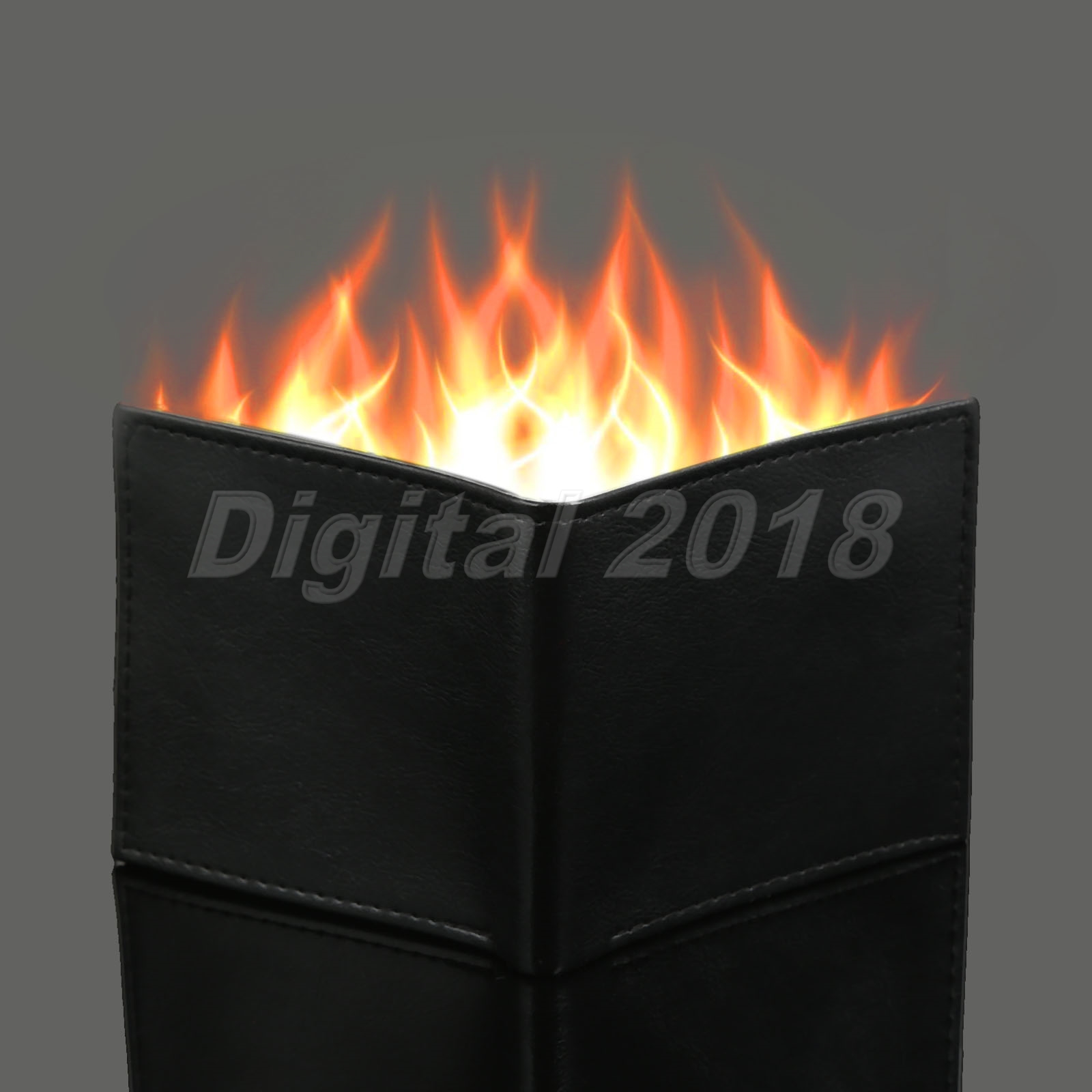 Synthetic PU Leather Flame Fire Wallet Closeup Stage Magician Trick ...