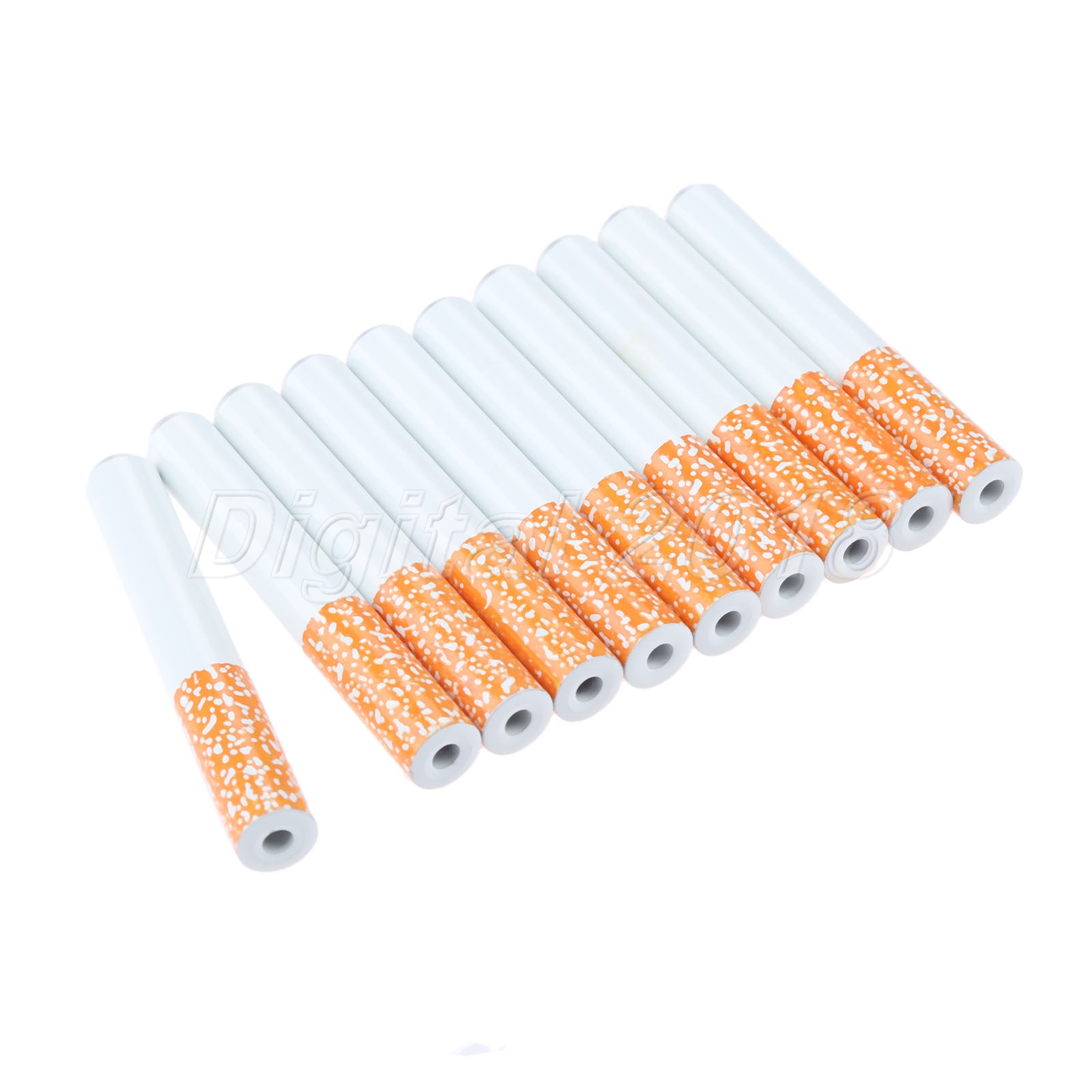 10Pcs Creative Metal Tobacco Pipe Cigarette Shape 55*8mm Smoking ...