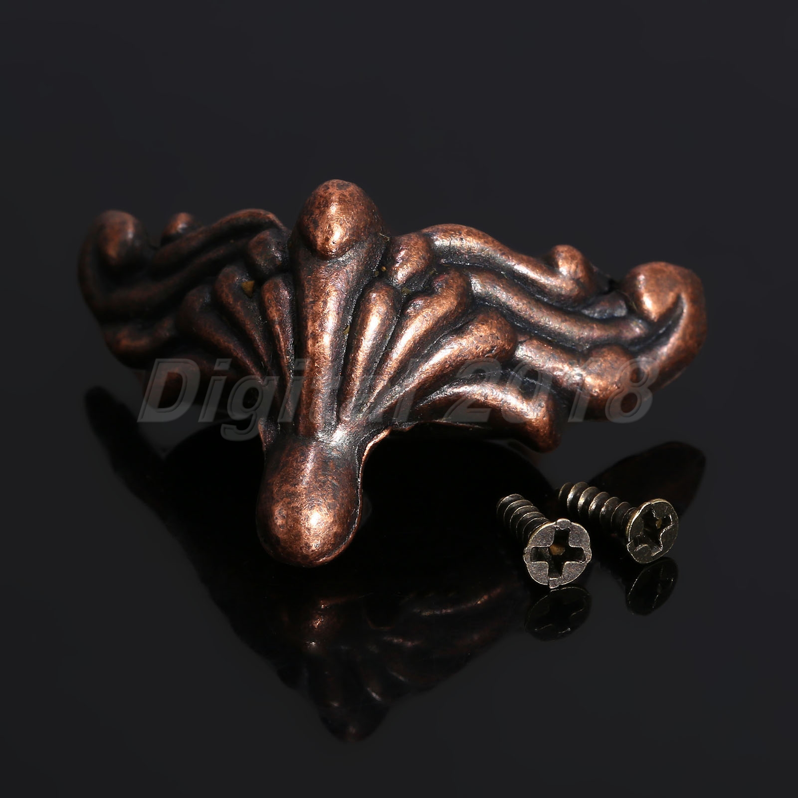 4pcs Antique Brass Wood Case Feet Leg Corner Protector Jewelry Box Use ...