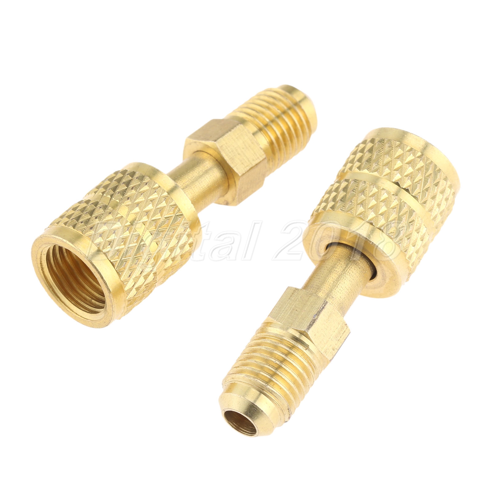 2Pcs x HVAC Brass R-410a Straight Adapter 5/16" SAE Female x 1/4" SAE ...