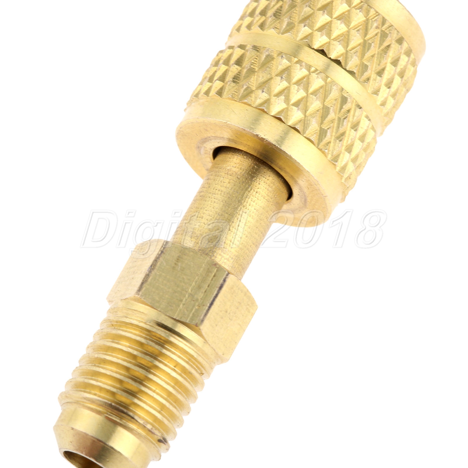2Pcs x HVAC Brass R-410a Straight Adapter 5/16" SAE Female x 1/4" SAE ...
