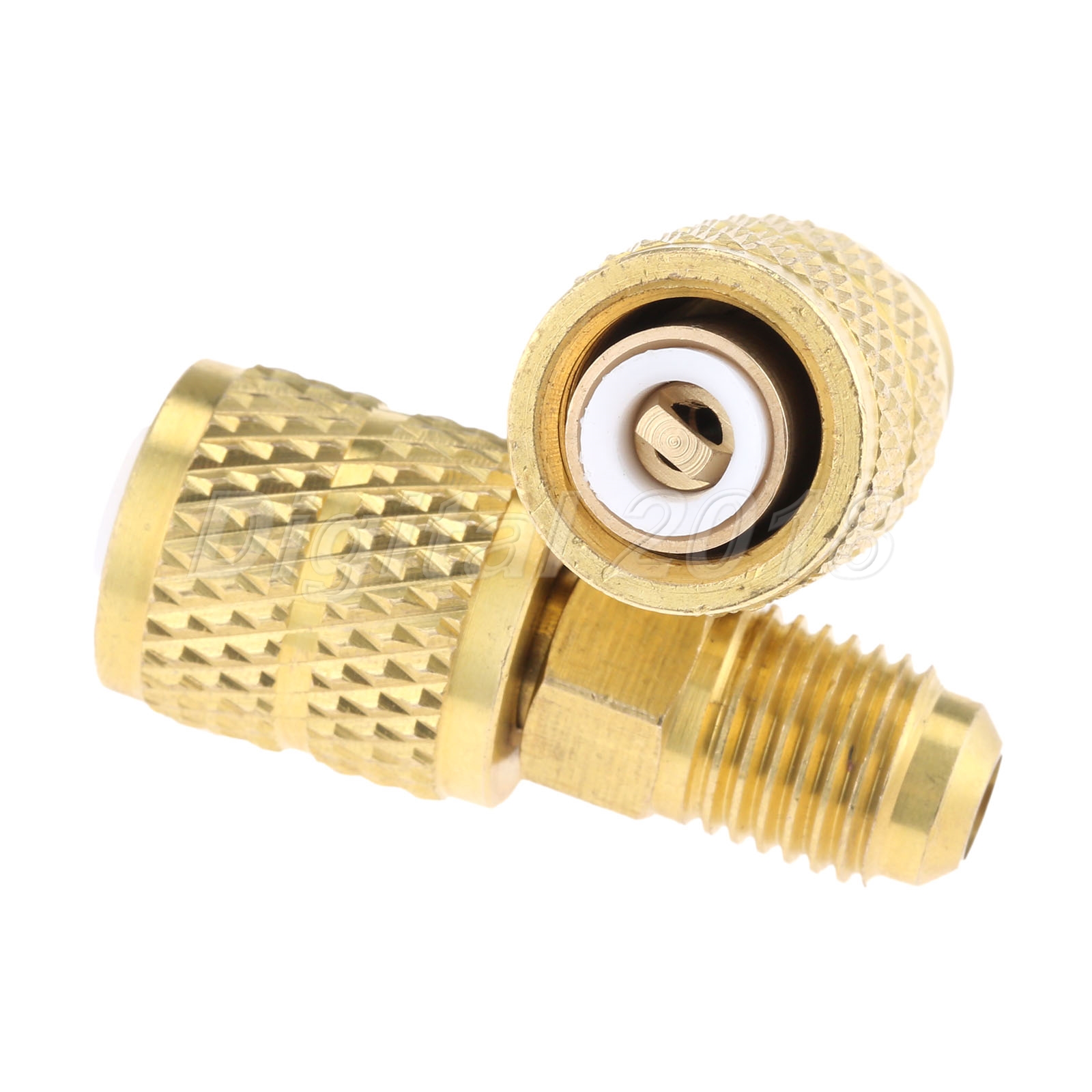 2Pcs x HVAC Brass R-410a Straight Adapter 5/16" SAE Female x 1/4" SAE ...