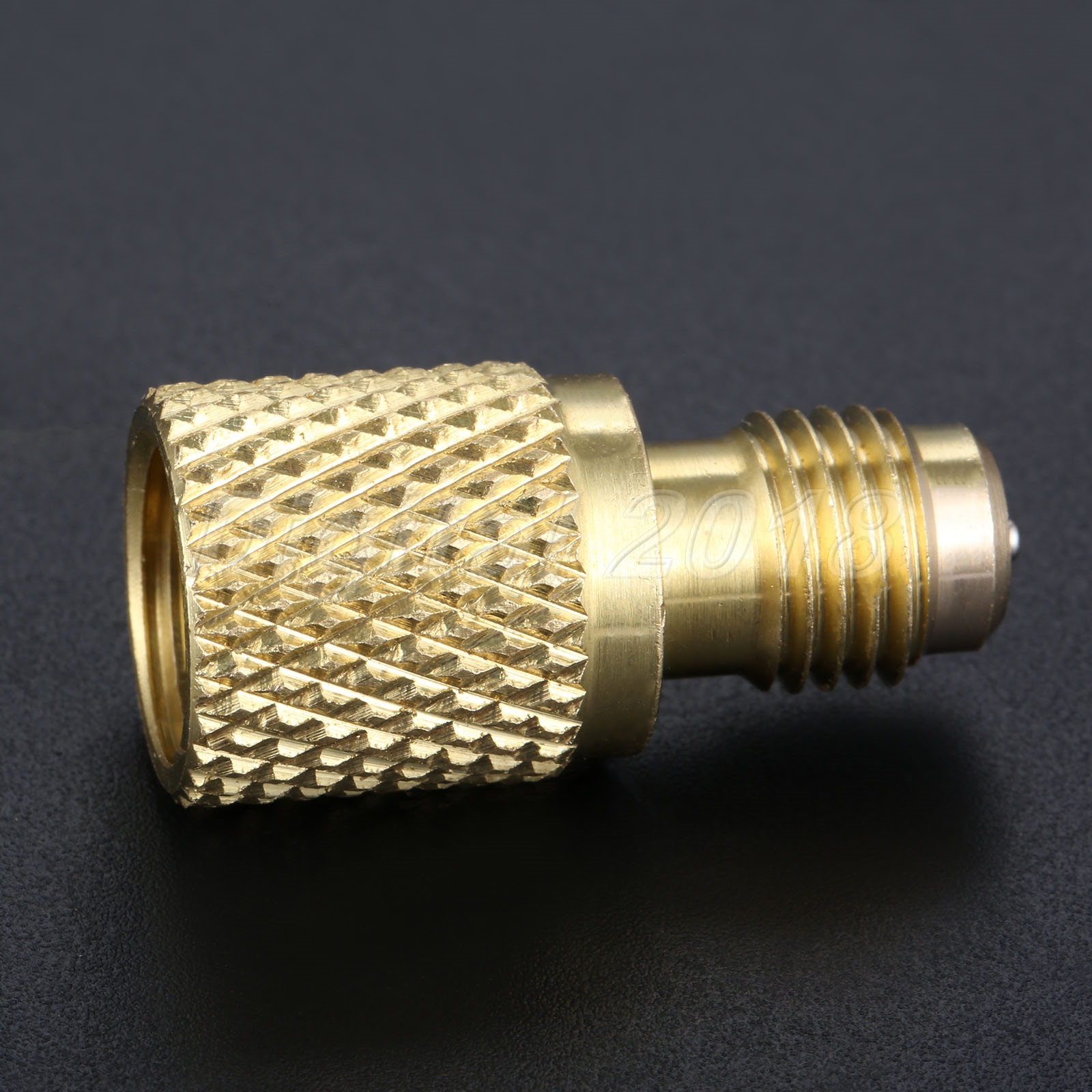 R134a Brass Adapter 7/16-20 UNF Male to 1/2-16 UNC Female Charging Hose ...