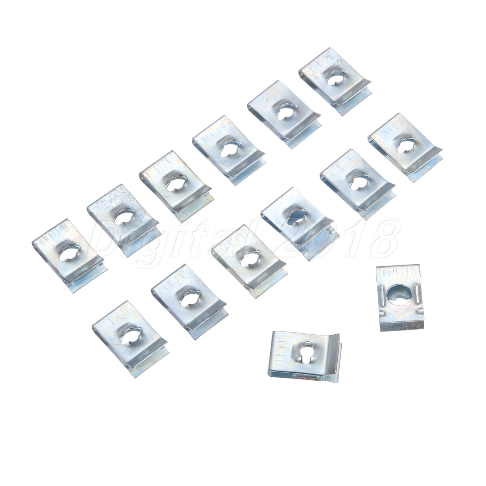 50Pcs Car U Clips 17x11mm Fasteners Retaining Screws For 6mm Silver ...